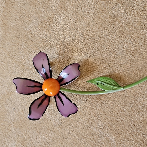 Jewelry | Vintage Hippy Mod Retro 6s Purple Orange Brooch Pin | Poshmark